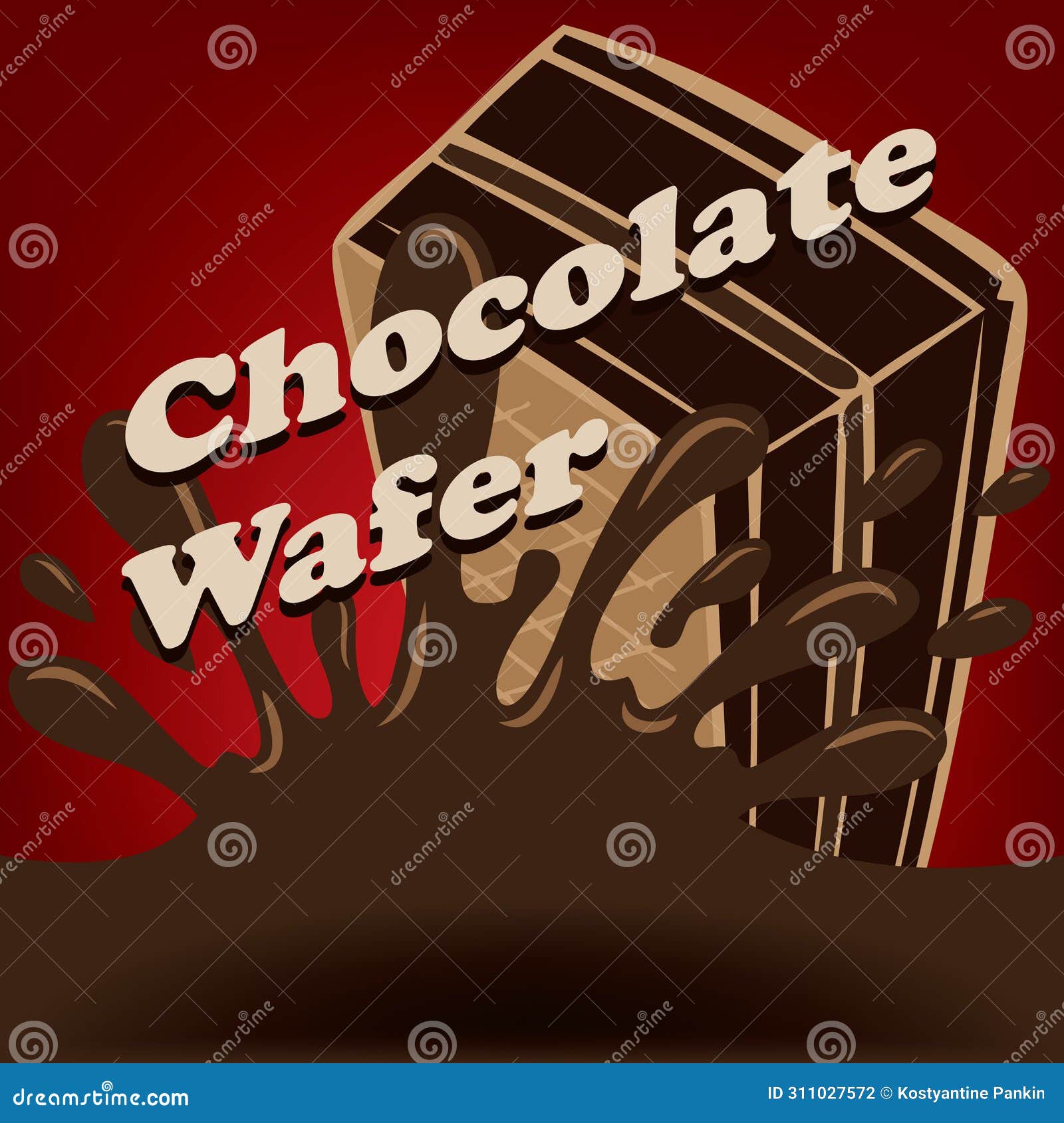 Chocolate Wafer poster stock vector. Illustration of cooking - 311027572