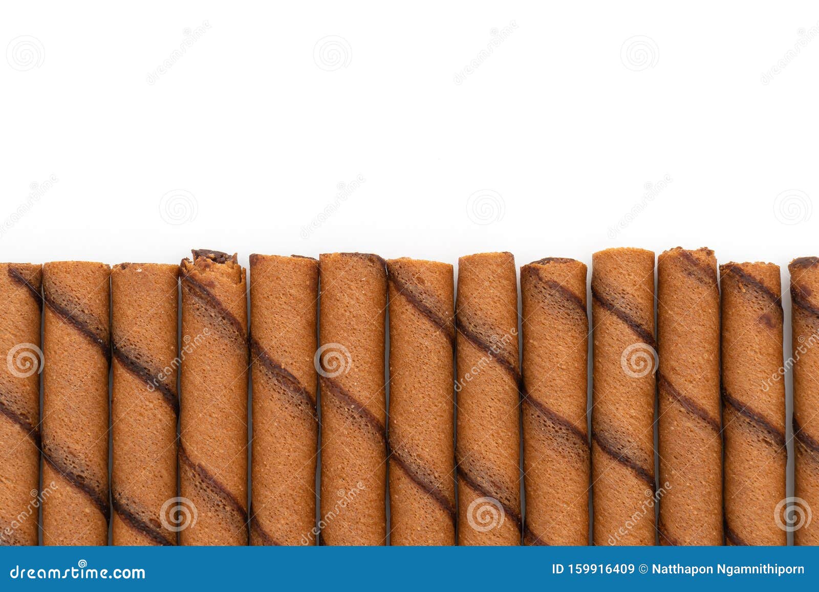Chocolate wafer stick roll stock image. Image of cake - 159916409
