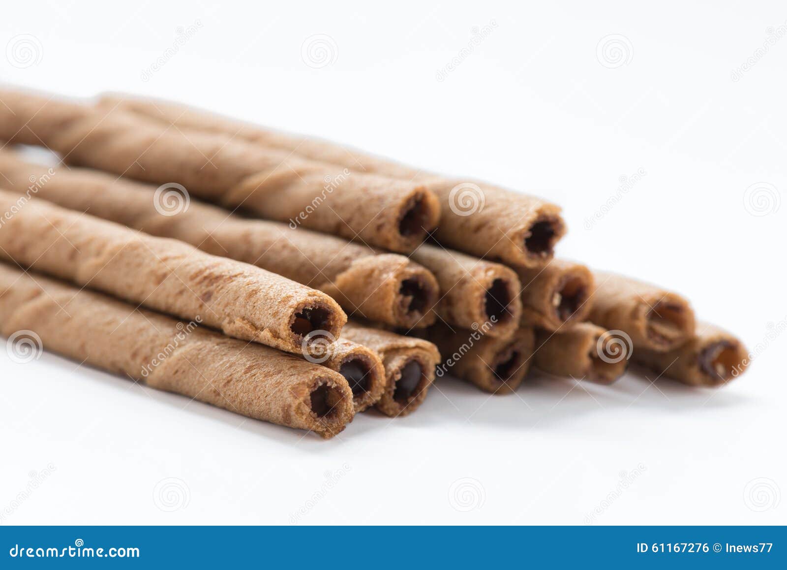 Chocolate Wafer Sticks Isolated on White Background. Stock Photo ...