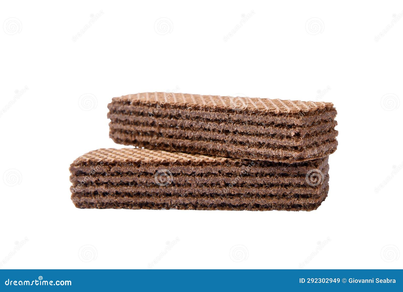 Chocolate Wafer on Top of Each Other Side View Isolated on White ...