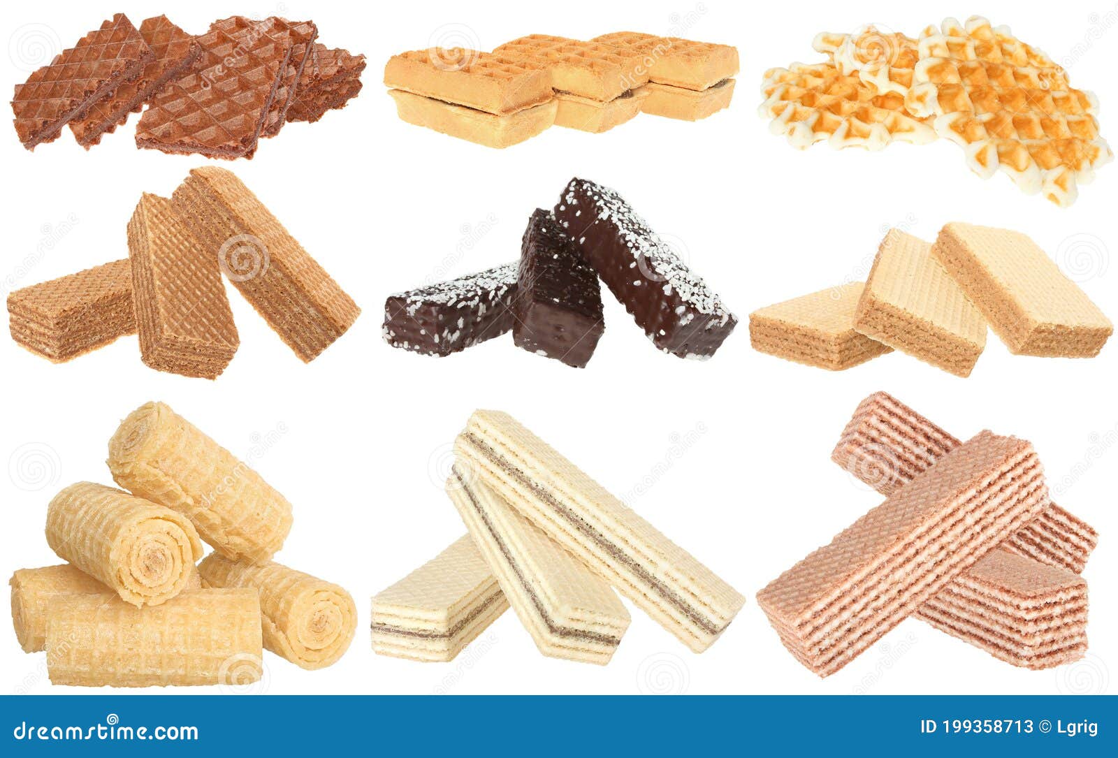 Chocolate Wafers Set Isolated Stock Image - Image of stack, food: 199358713