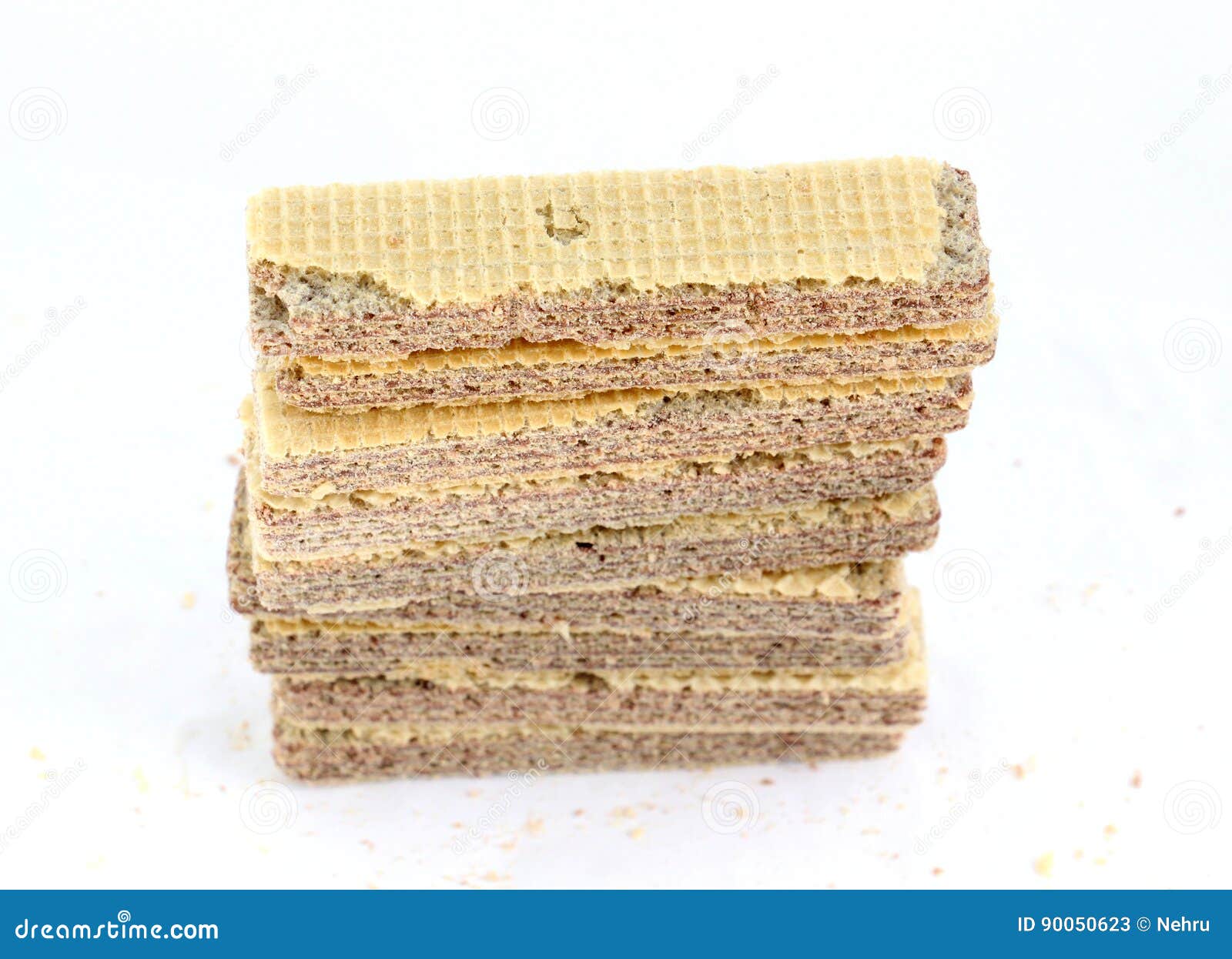 Chocolate Waffers on a White Stock Image - Image of calorie, candy ...