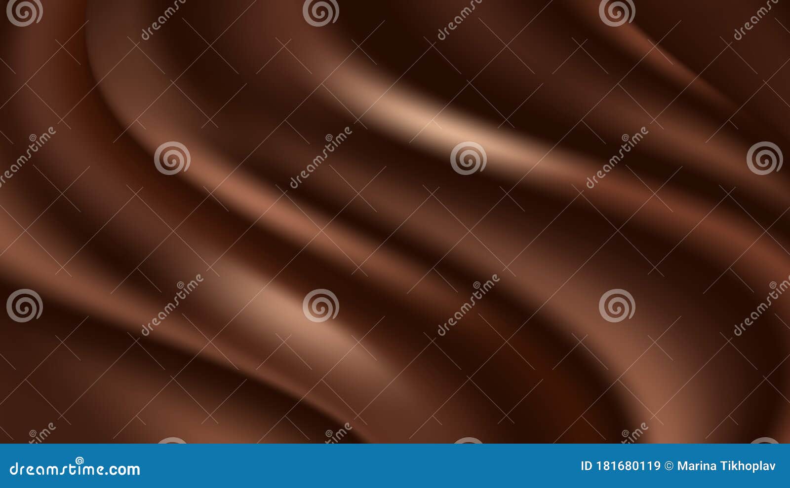 Chocolate Wave Background. Flowing Smooth Satin Texture, Dark Brown ...