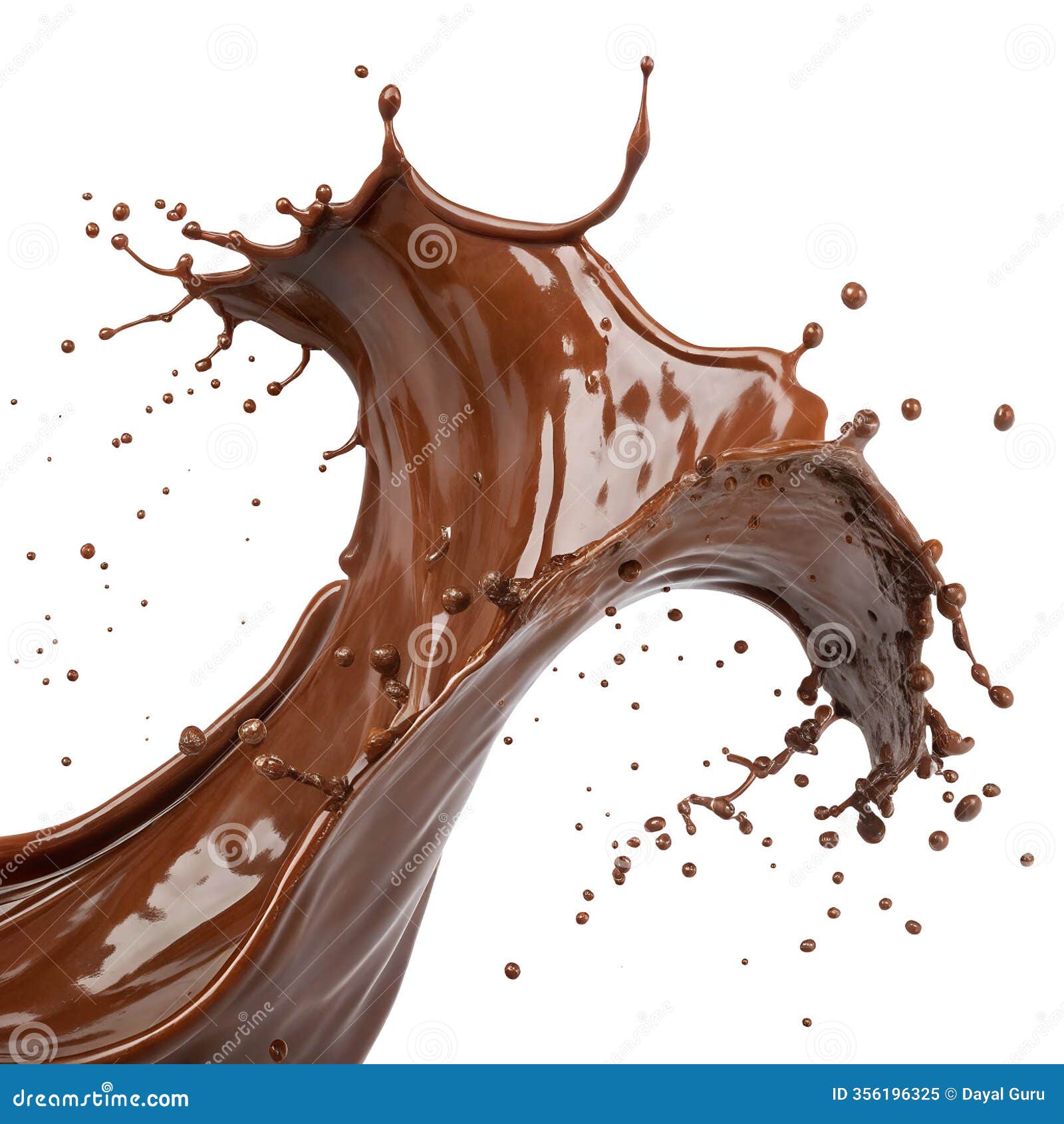 Chocolate Wave Splash Isolated on White Background Stock Illustration ...