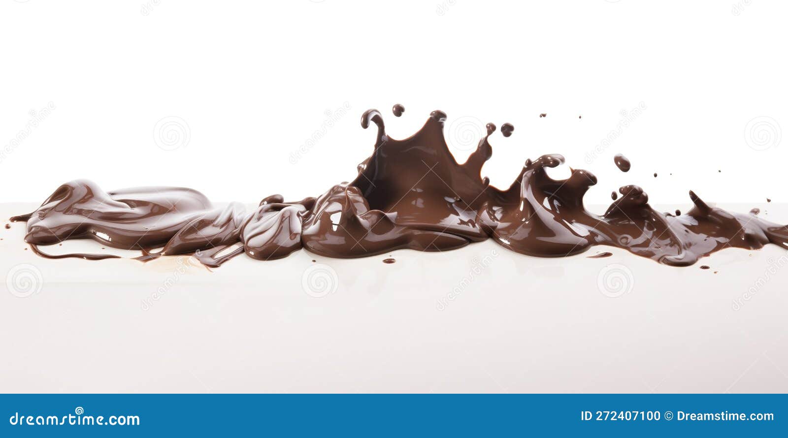 Chocolate Wave with Splashes on Solid White Background, AI Generative ...
