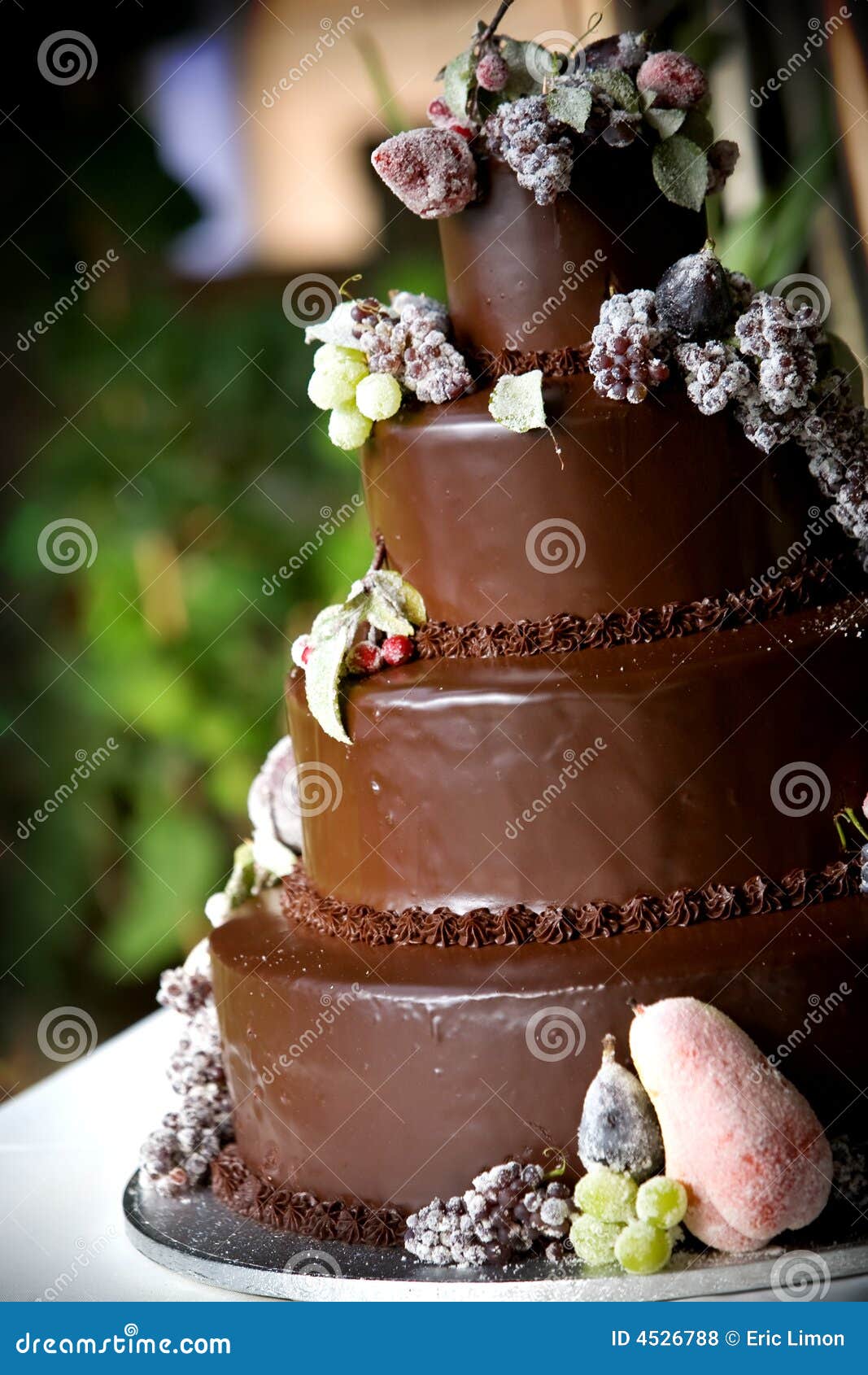 Chocolate wedding cake stock photo. Image of pastry, wedding - 4526788