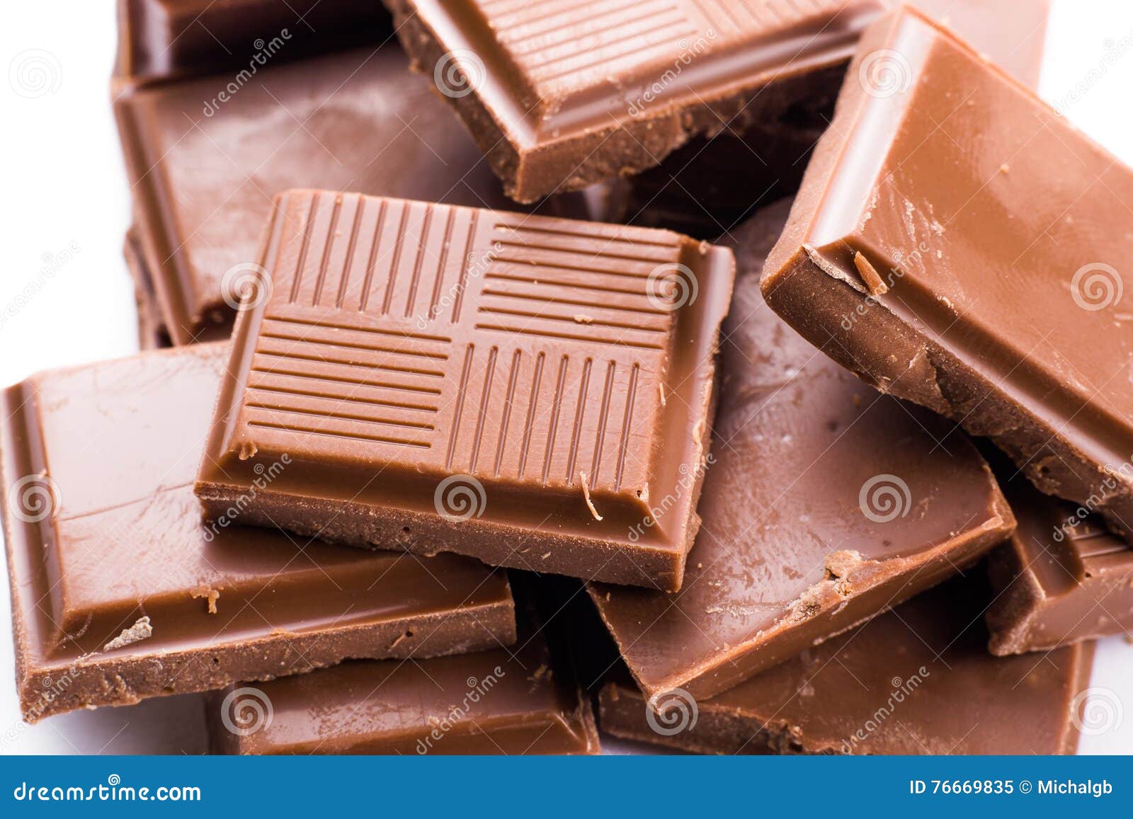 Chocolate on White Background Stock Image - Image of close, cube: 76669835