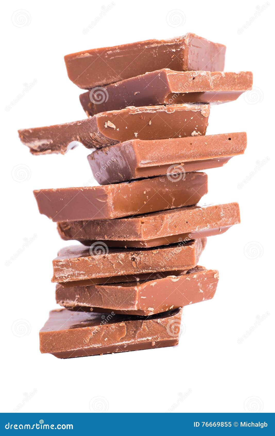 Chocolate on White Background Stock Image - Image of dessert, close ...