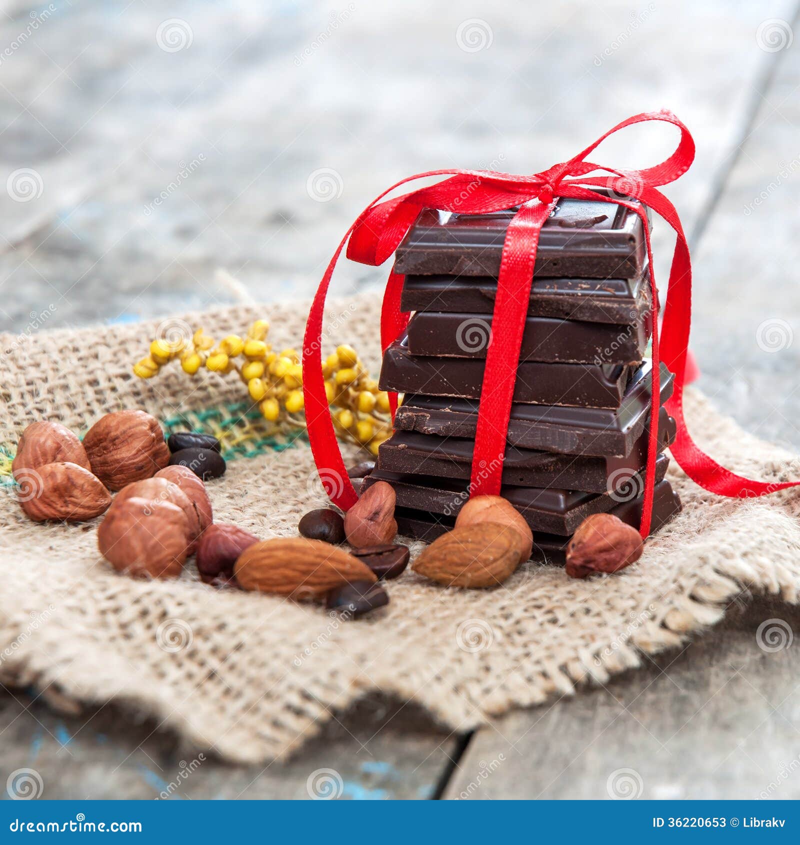 Chocolate on wooden table stock image. Image of food - 36220653