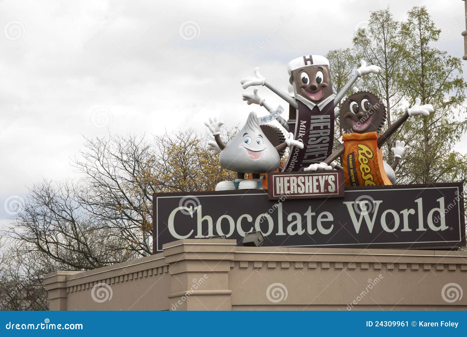 Chocolate World Sign with Mascots Editorial Photo - Image of landmarks ...