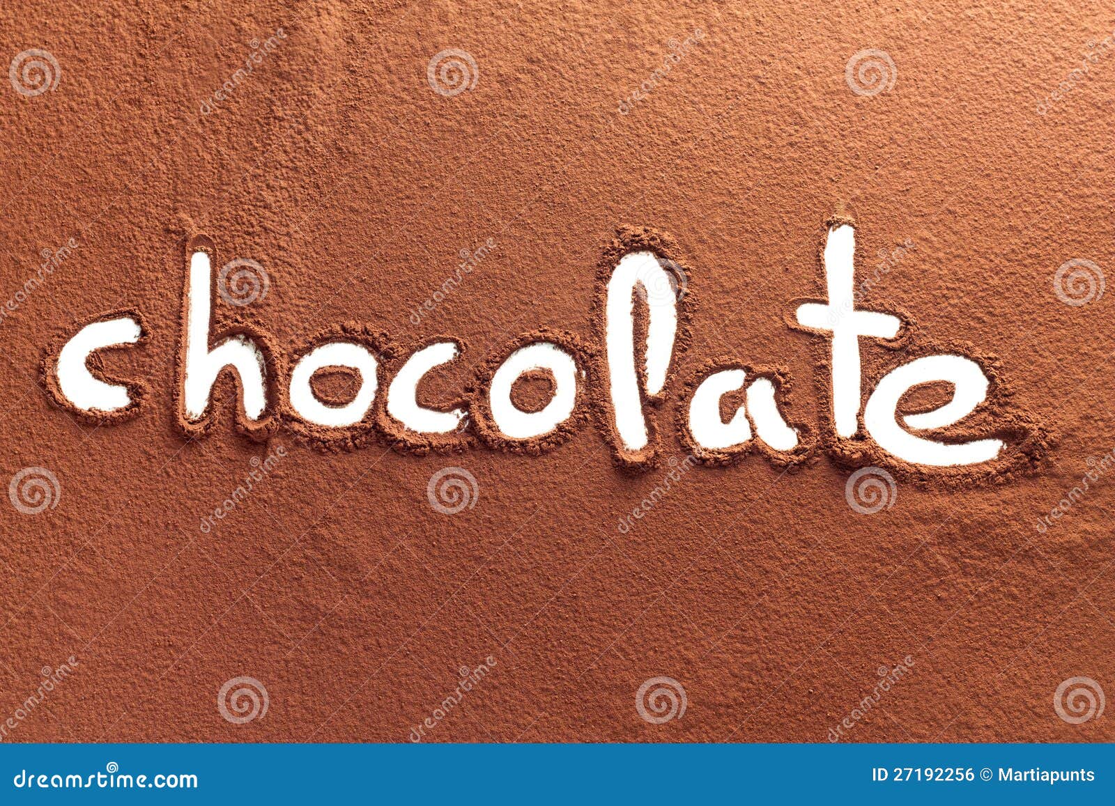 Chocolate Written with Cocoa Powder Stock Photo - Image of text, cacao ...