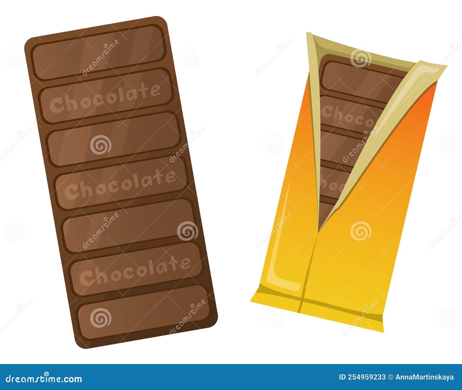 Chocolate in a Yellow Wrapper. a Delicious Bar of Chocolate. Chocolate ...