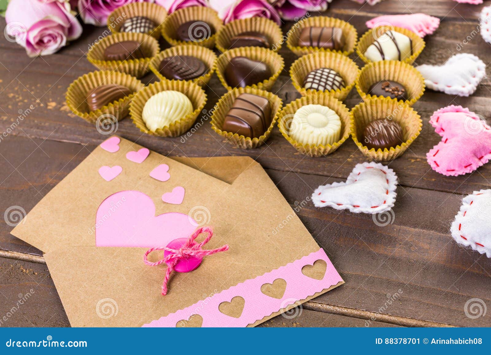 Chocolates stock image. Image of hand, pink, handmade - 88378701