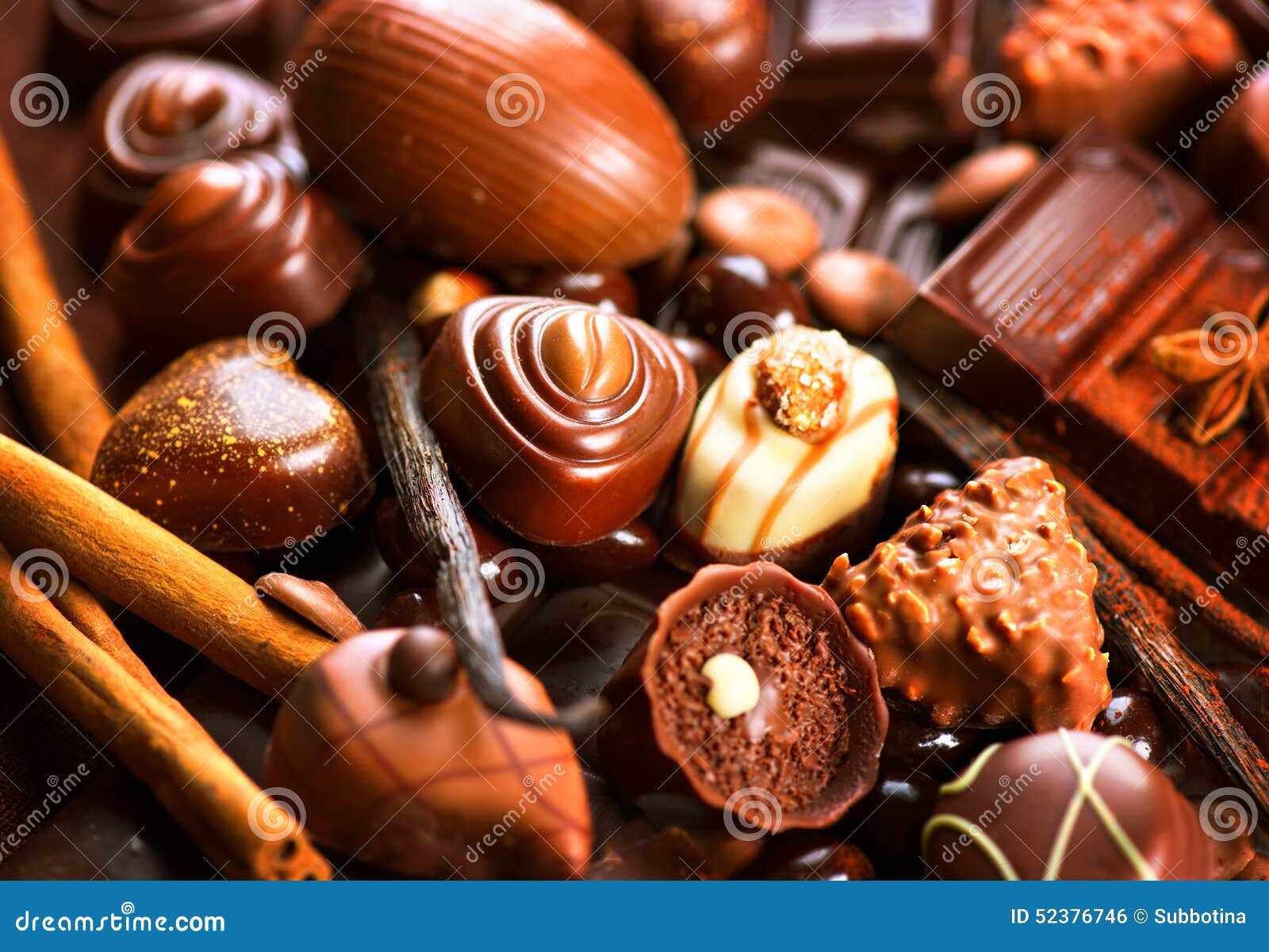 Chocolates Assortment. Praline Chocolate Sweets Stock Photo - Image of ...