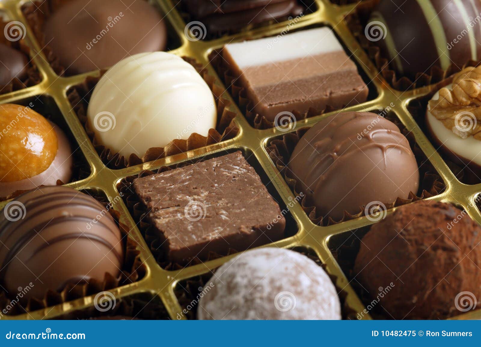 Chocolates in a box stock image. Image of delicious, chocolate - 10482475