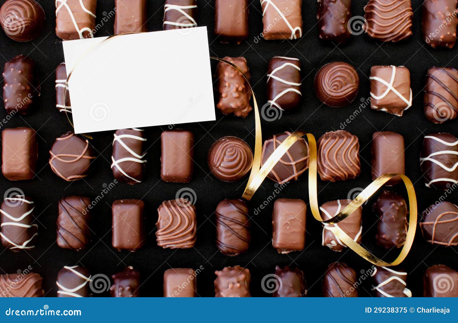 Chocolates and card stock image. Image of confectionery - 29238375