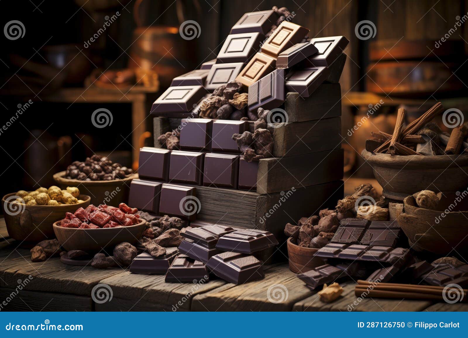 Chocolates Delight Food Composition Stock Photo - Image of delightful ...