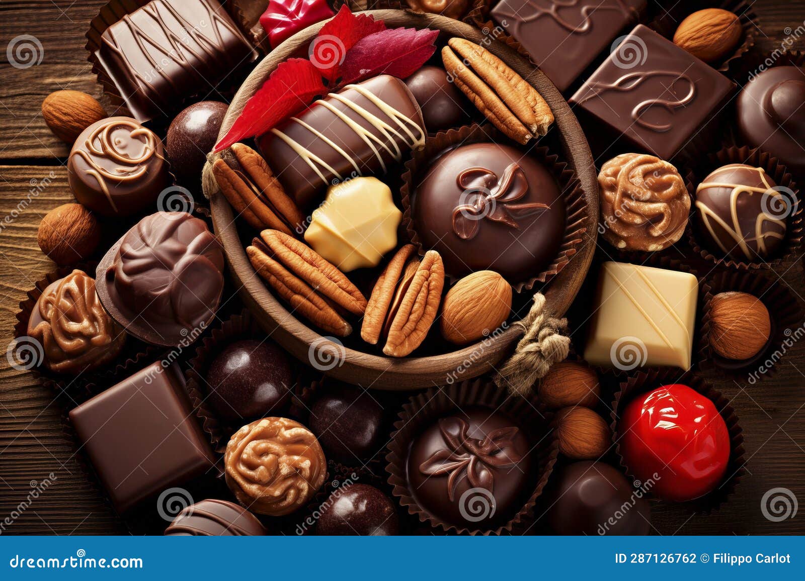 Chocolates Delight Food Composition Stock Illustration - Illustration ...