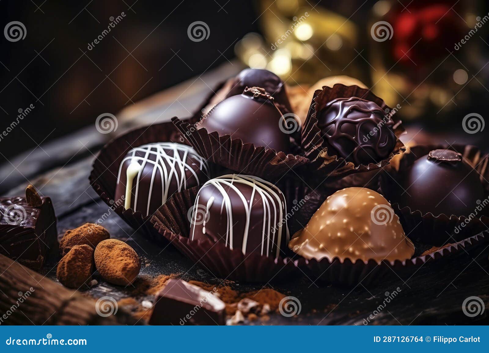 Chocolates Delight Food Composition Stock Photo - Image of scrumptious ...
