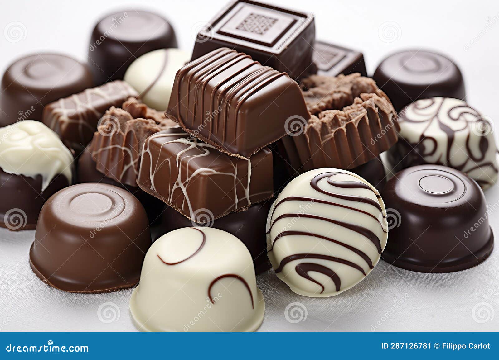 Chocolates Delight Food Composition Stock Illustration - Illustration ...