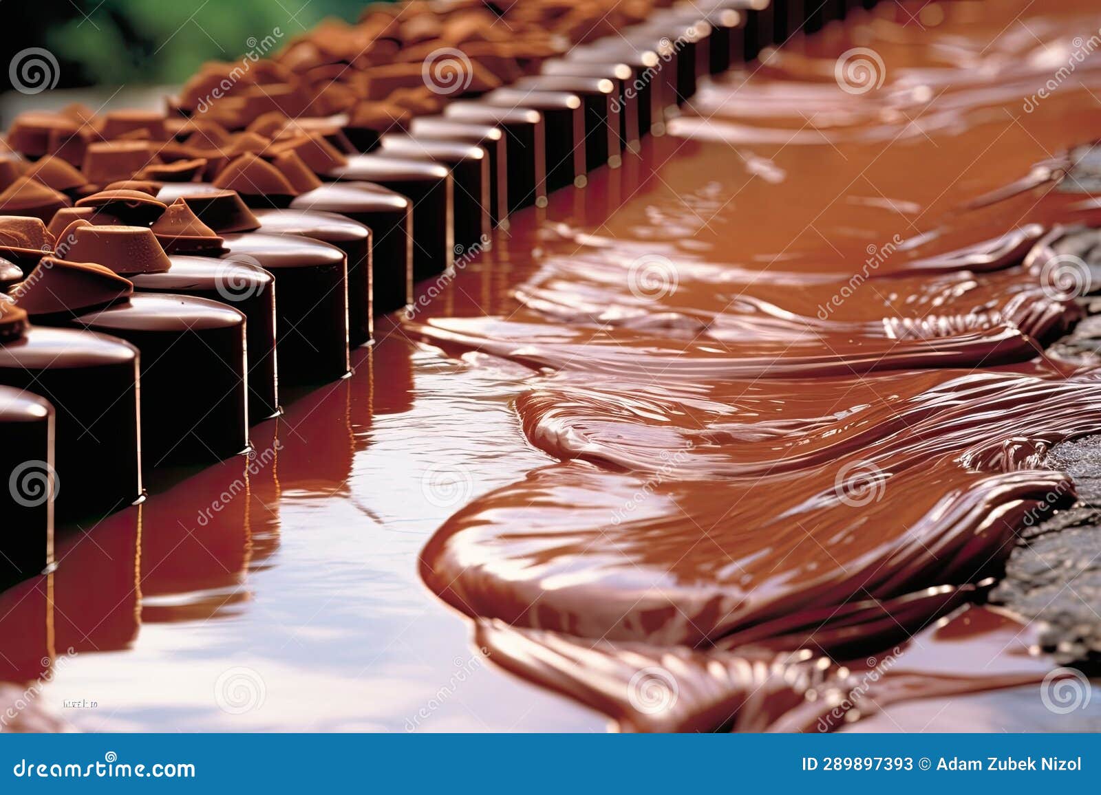 Chocolates Flowing in a Line Stock Illustration - Illustration of ...