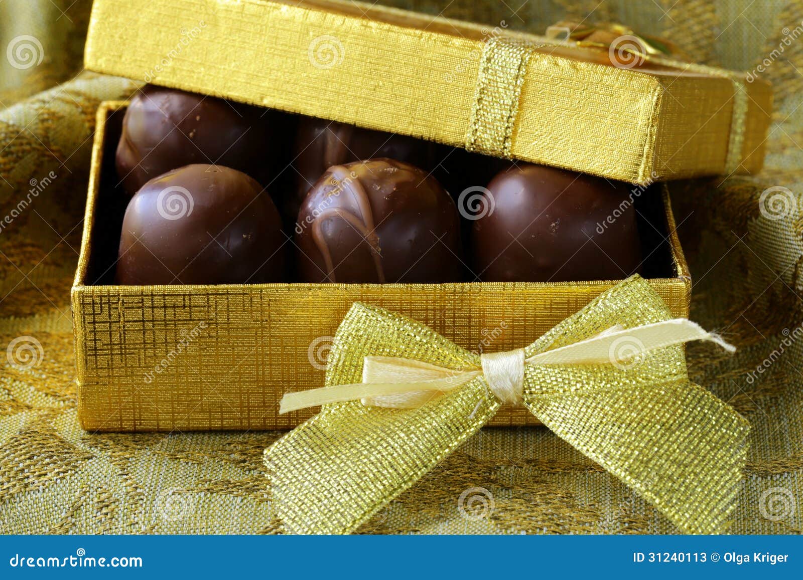 Chocolates in a Gift Box - Dessert Stock Image - Image of tasty ...
