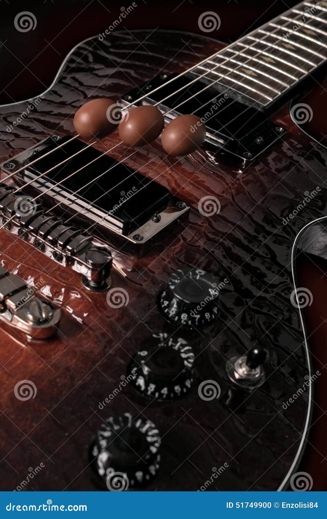 Chocolates on the guitar stock photo. Image of sign, electric - 51749900