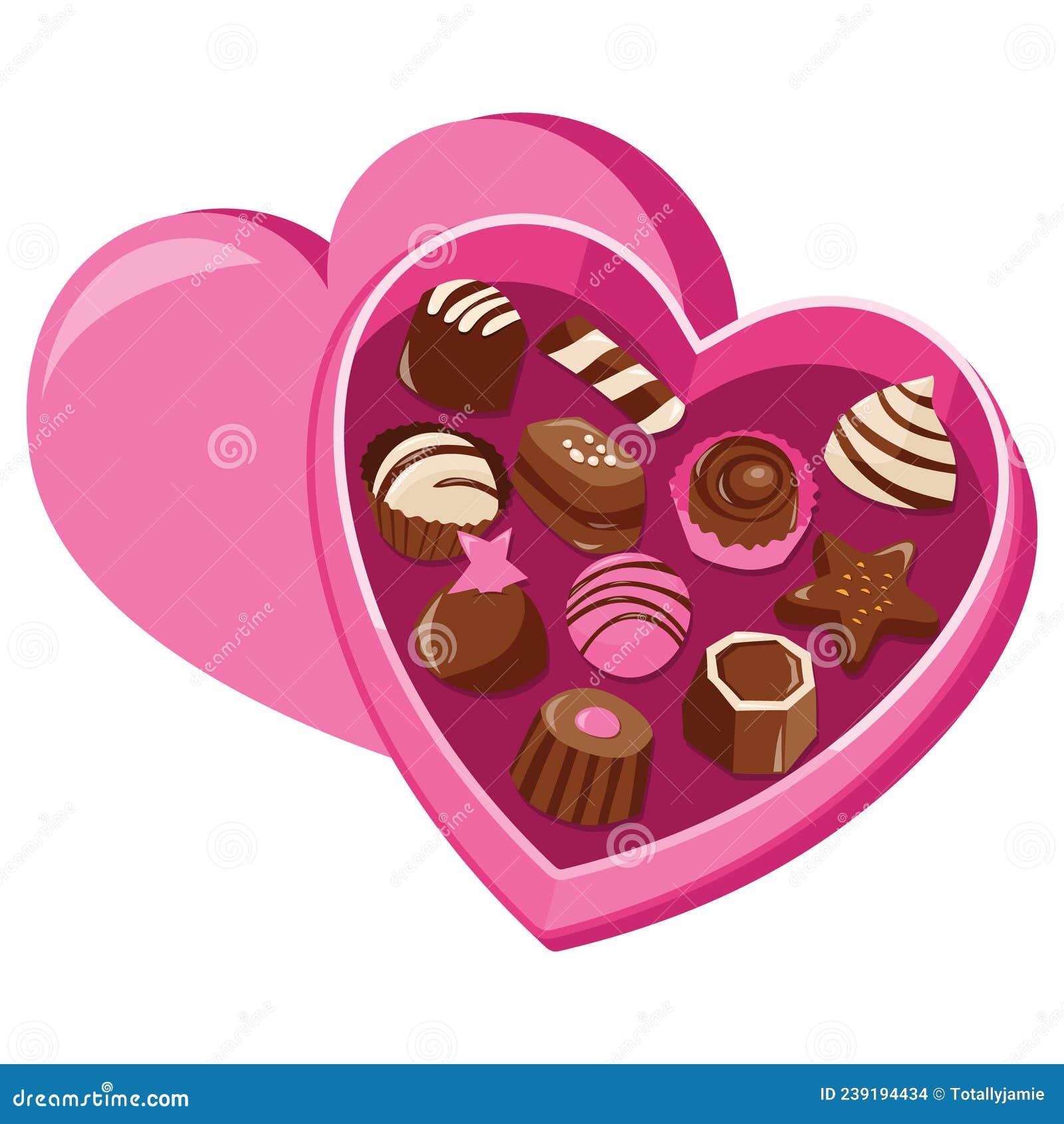 Chocolates in Heart Shape Box Stock Vector - Illustration of cream ...