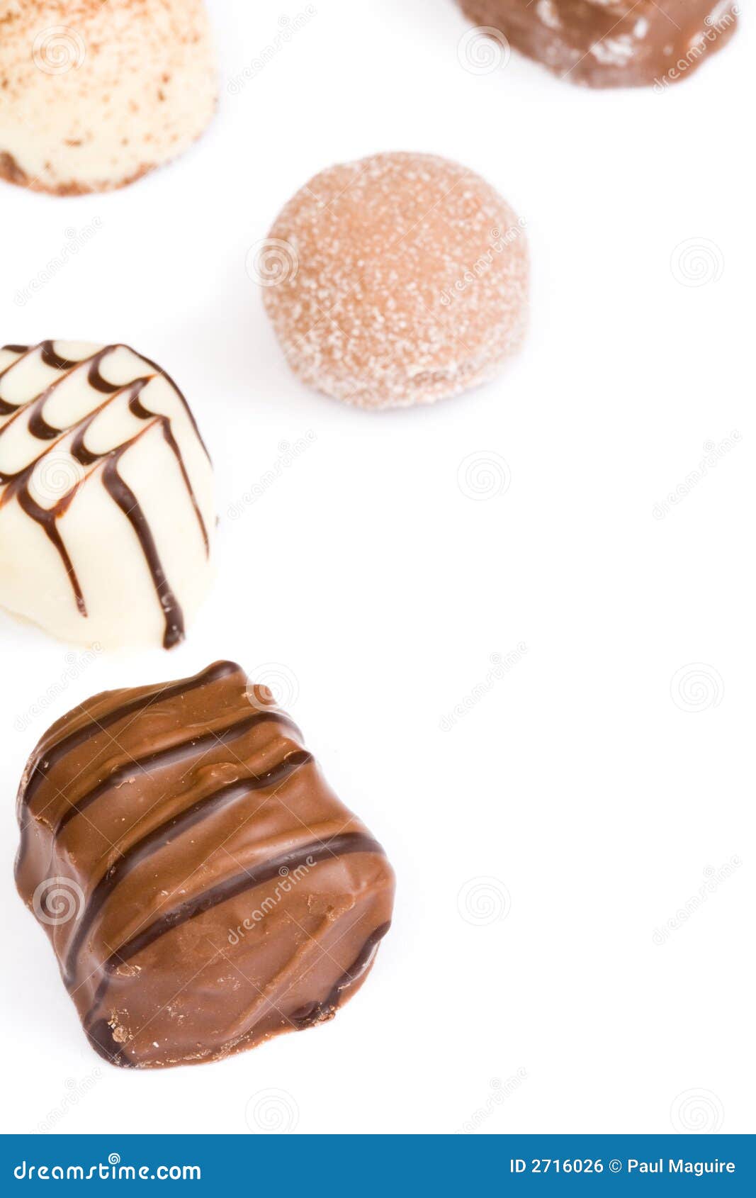 Chocolates isolated stock photo. Image of assorted, detail - 2716026