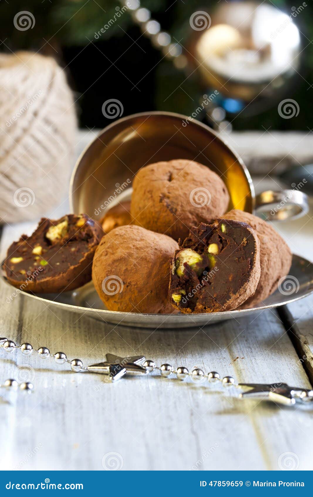 Chocolates with Pistachio Praline, Cognac and Liqueur Stock Image ...