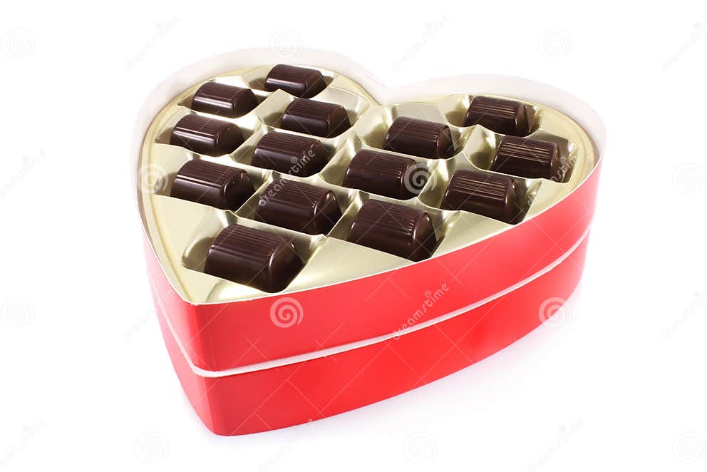 Chocolates in red box stock photo. Image of helpful, food - 18660842