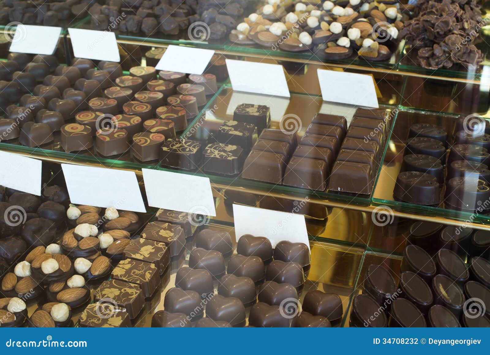 Chocolates shop stock photo. Image of dessert, cream - 34708232