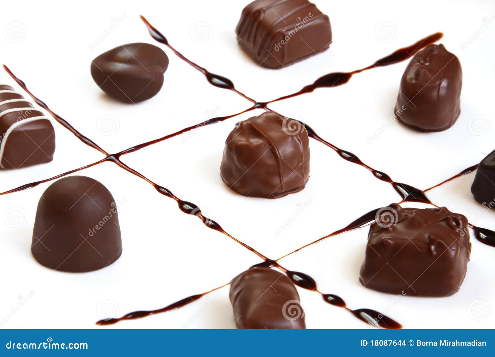 Chocolates on squares stock photo. Image of piece, sweet - 18087644