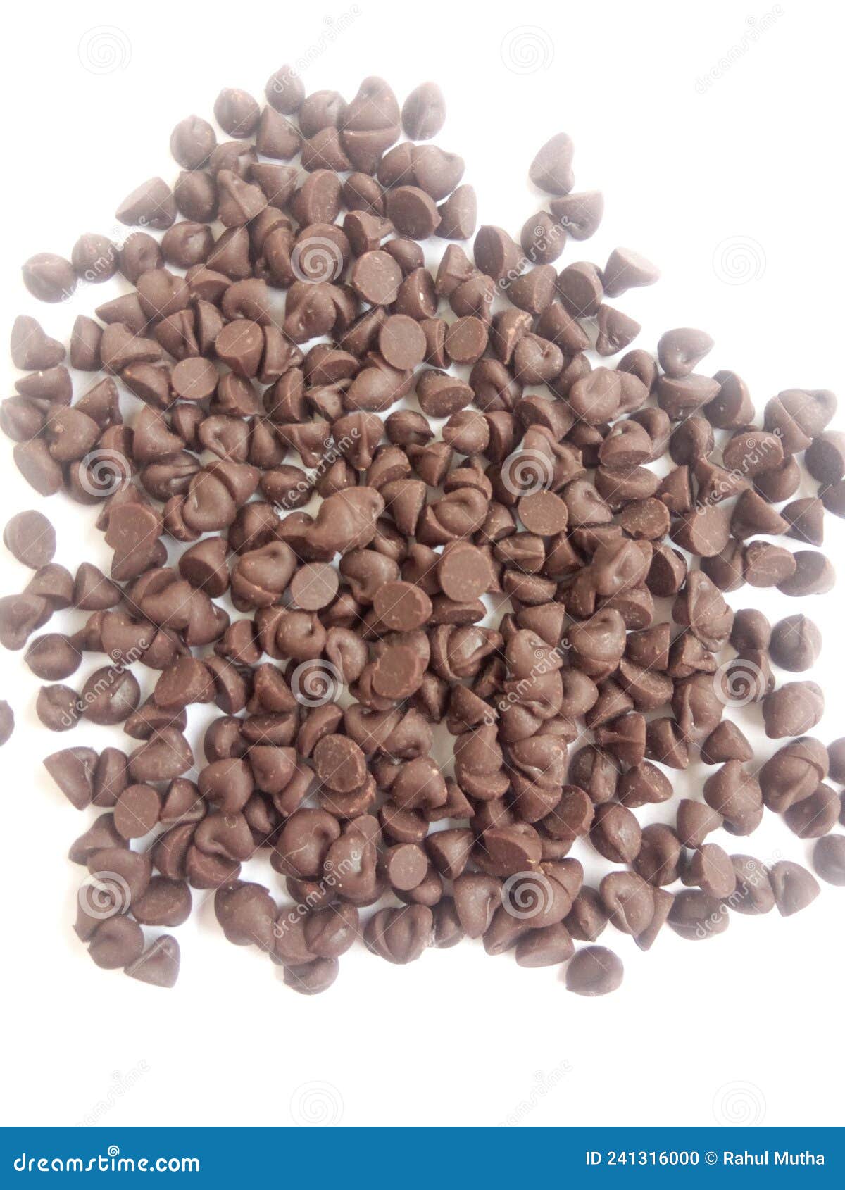 CHOCO CHIPS on PLAIN BACKGROUND Stock Photo - Image of choco, chocolate ...