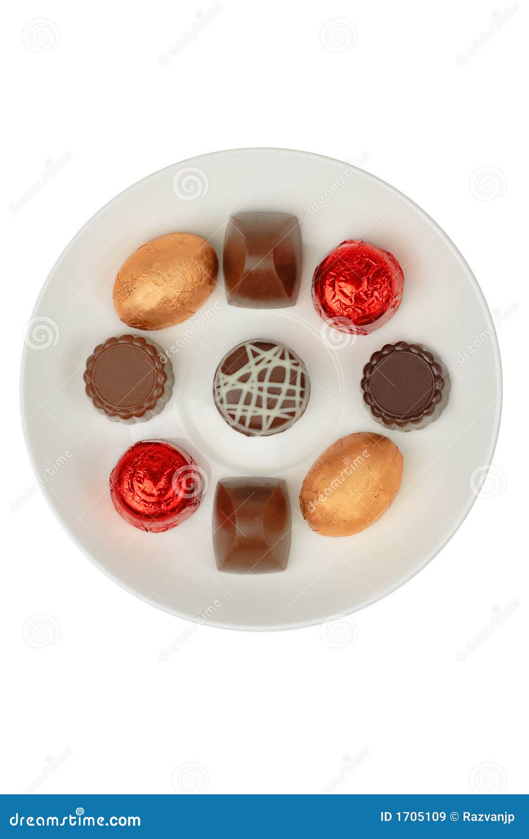 Chocolates on a White Plate Stock Image - Image of seasonal, sweet: 1705109