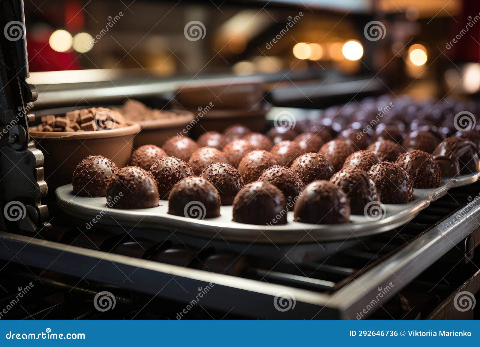 Chocolatey Assembly Line: Crafting Sweet Delights Stock Illustration ...