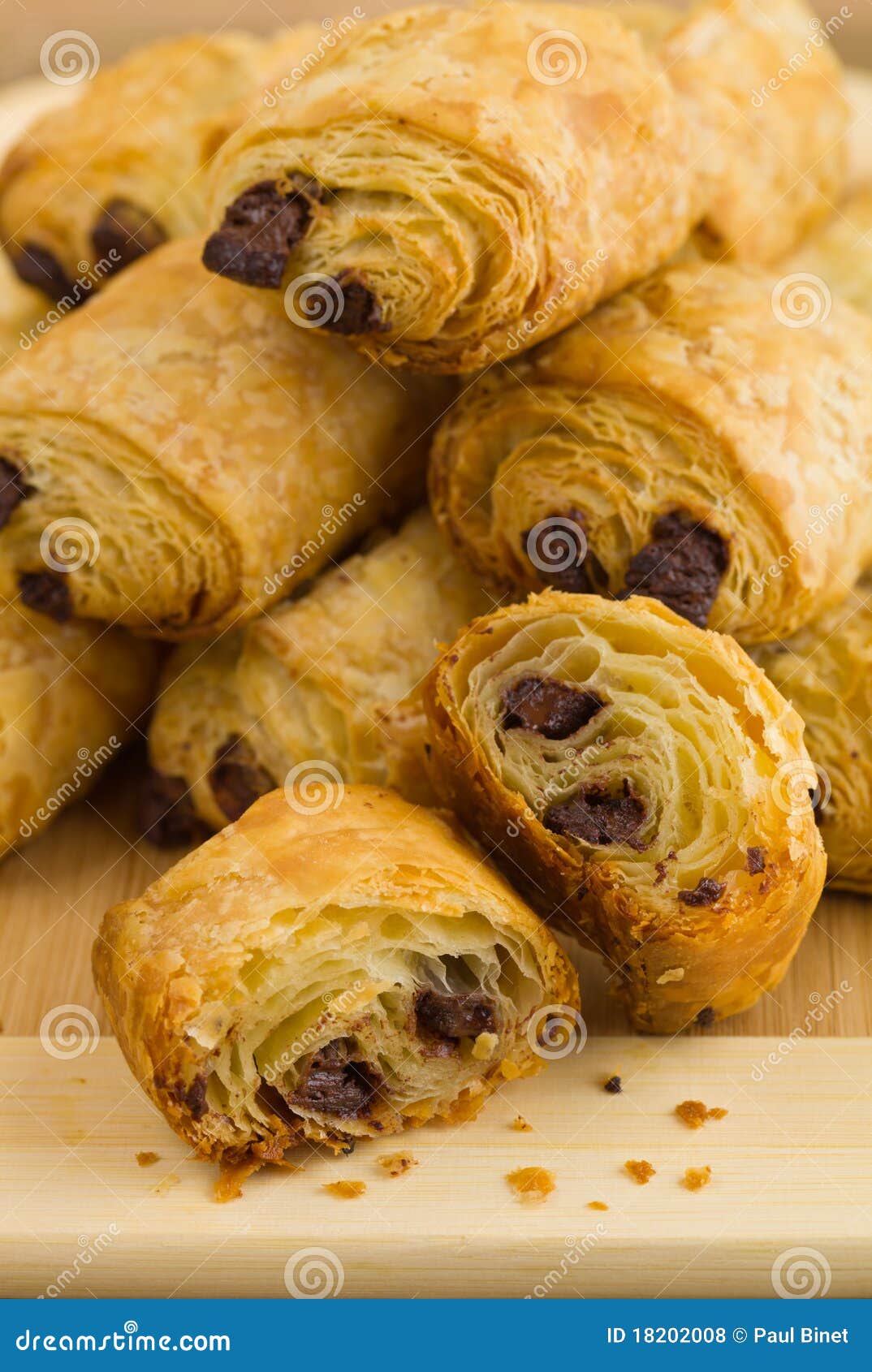 Chocolatine Filled with Chocolate Sauce Stock Photo - Image of pastry ...