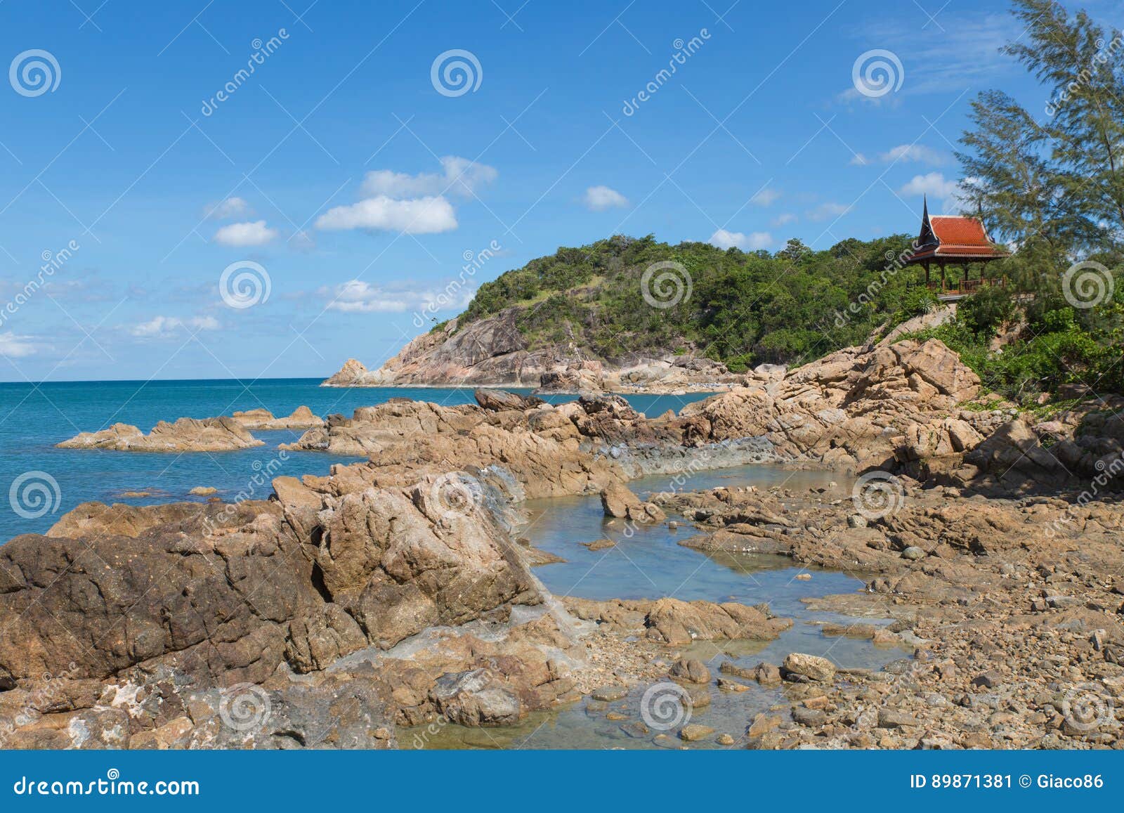 Choeng Mon Beach - Koh Samui Stock Image - Image of tourism, rock: 89871381