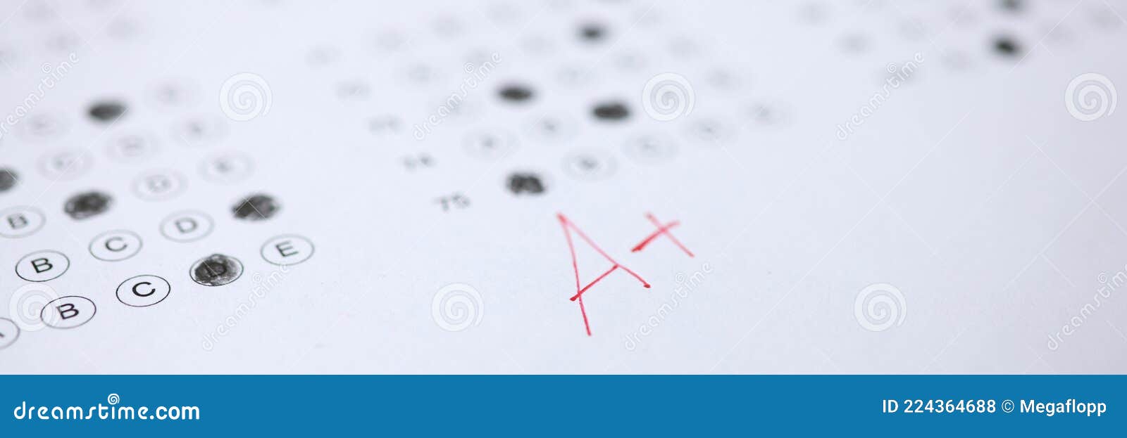 Choice of Answers with Marked Results in Test Stock Photo - Image of ...