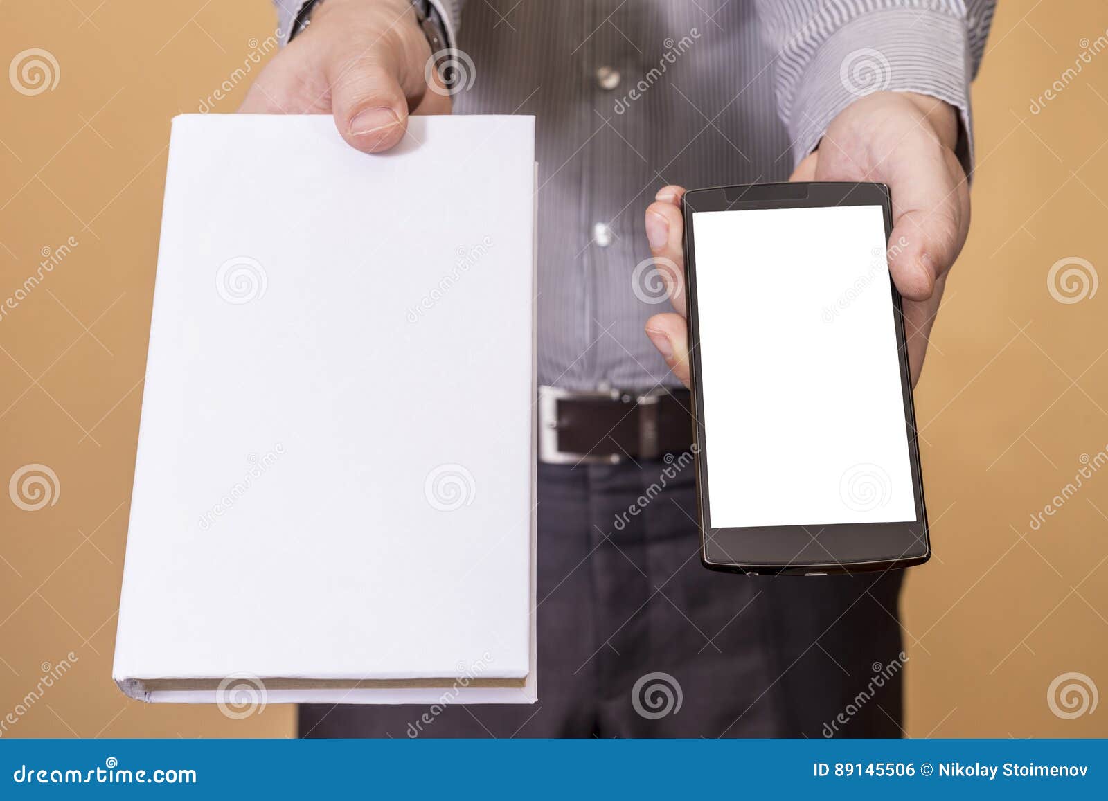 Choice between a Book and a Cellphone Stock Photo - Image of concept ...