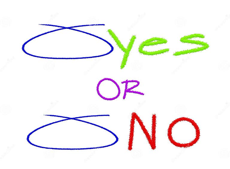 Choice Circled with Yes and No Options Stock Illustration ...