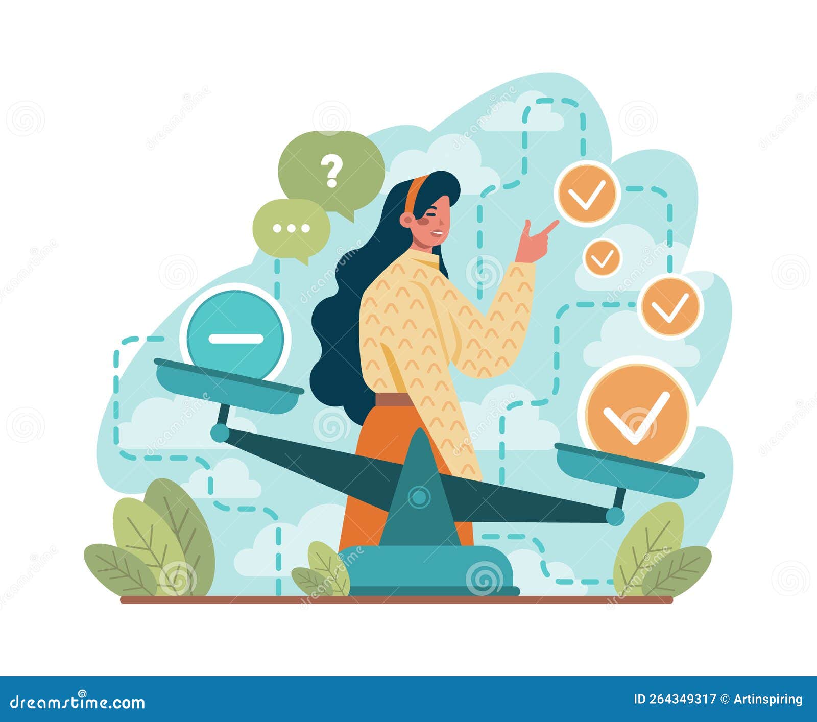 Choice Concept. Difficult Decision-making, Success or Failure Stock ...