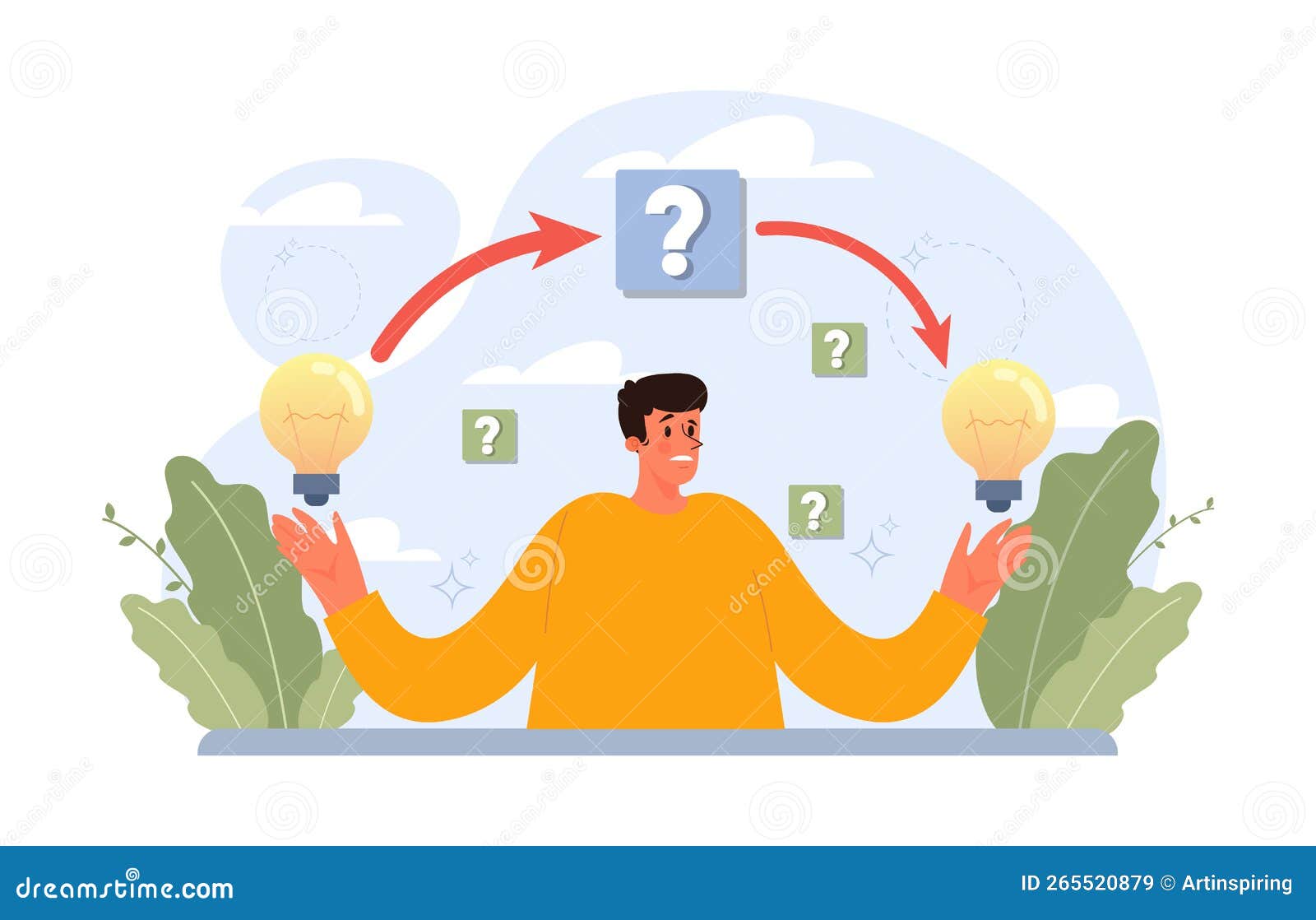 Choice Concept. Difficult Decision-making, Success or Failure Stock ...