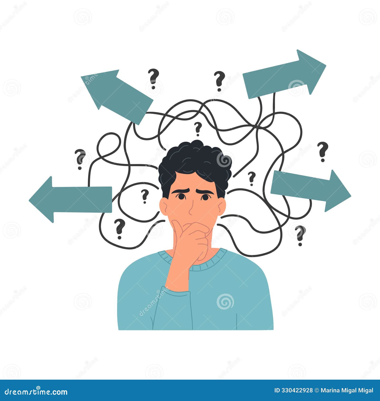 Choice Concept. a Person Doubts the Choice of Path, Method, Decision ...