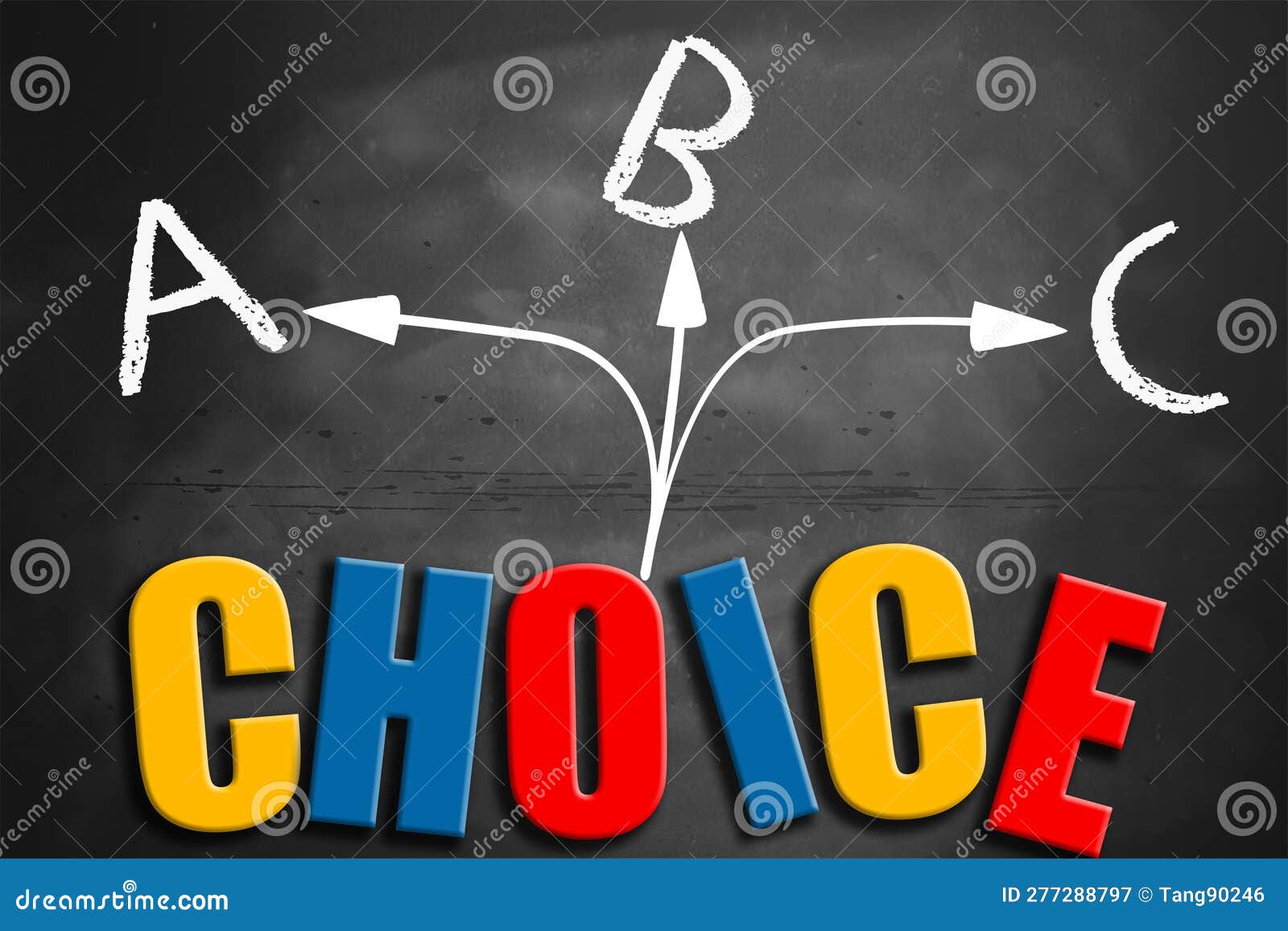 Choice Conceptual Words on Blackboard Stock Illustration - Illustration ...