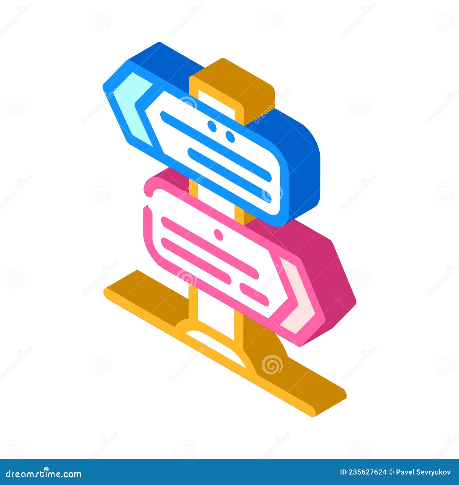 Choice of Direction Isometric Icon Vector Illustration Stock Vector ...