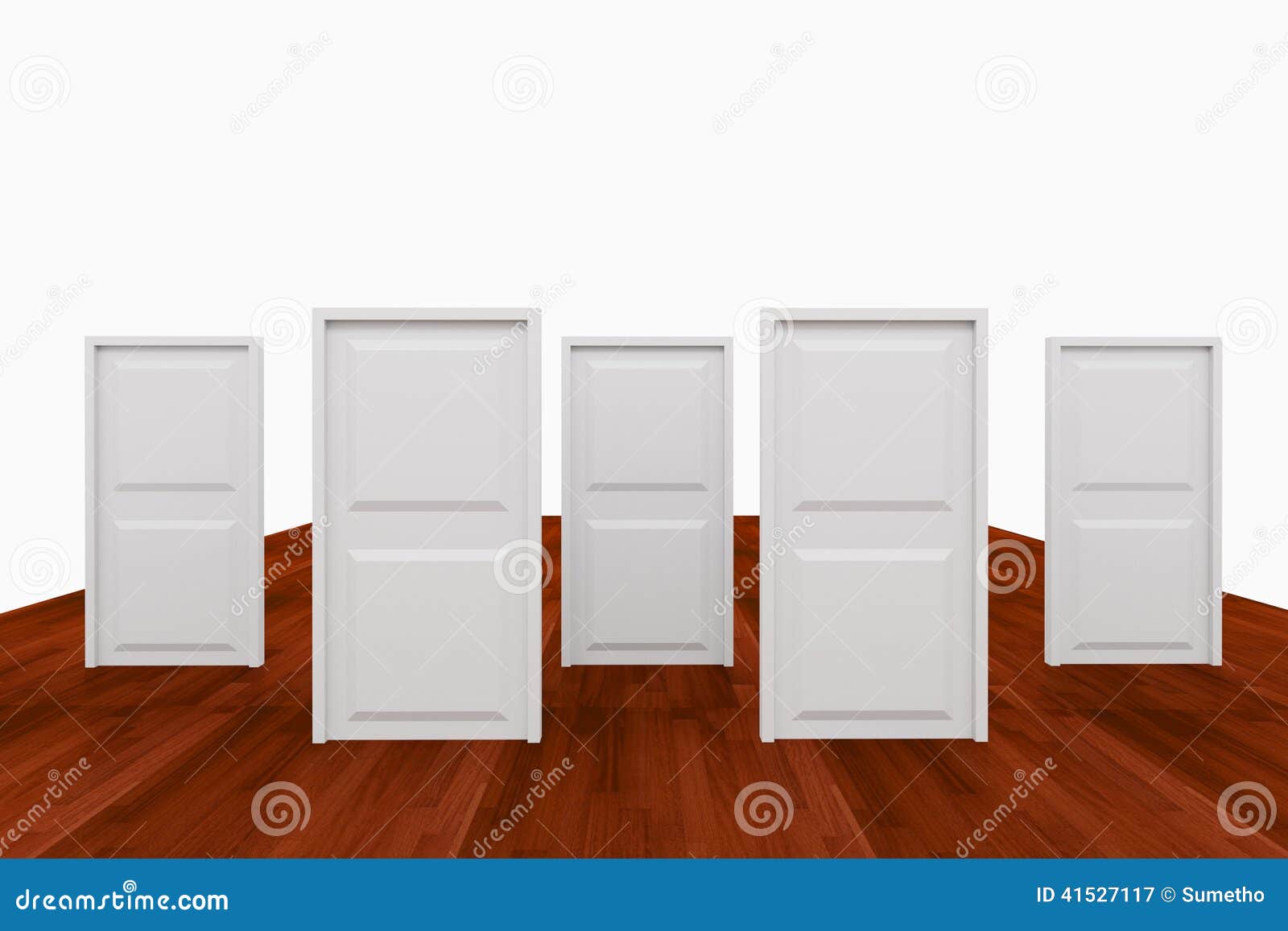 Choice with five door stock illustration. Illustration of choosing ...