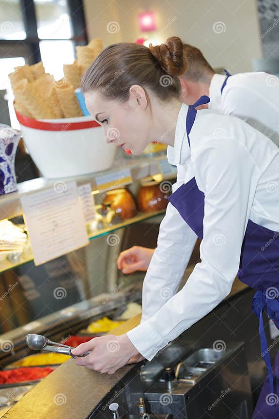 Choice of ice cream stock image. Image of work, rush - 127759497