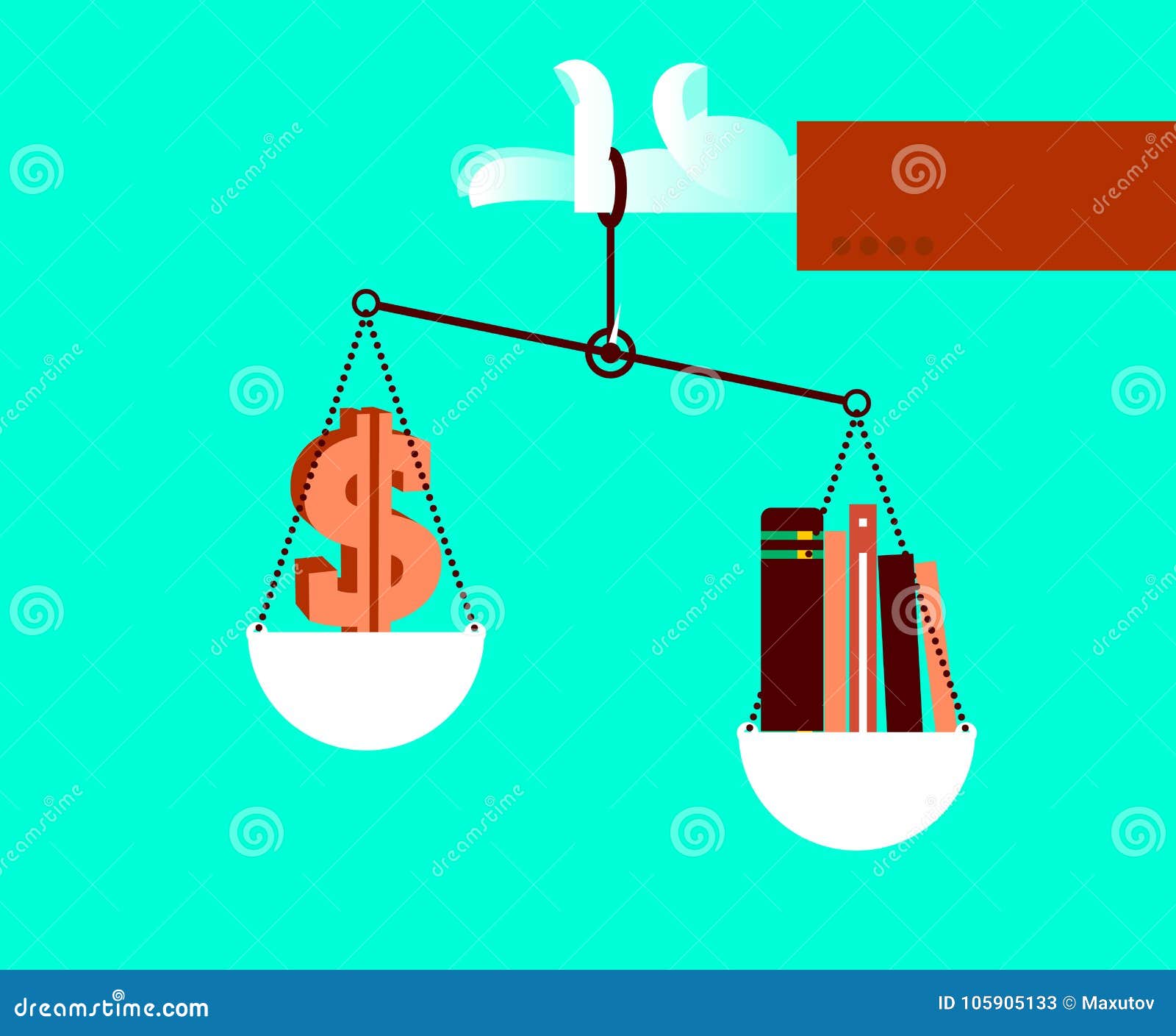 The Choice between Money and Knowledge Stock Vector - Illustration of ...