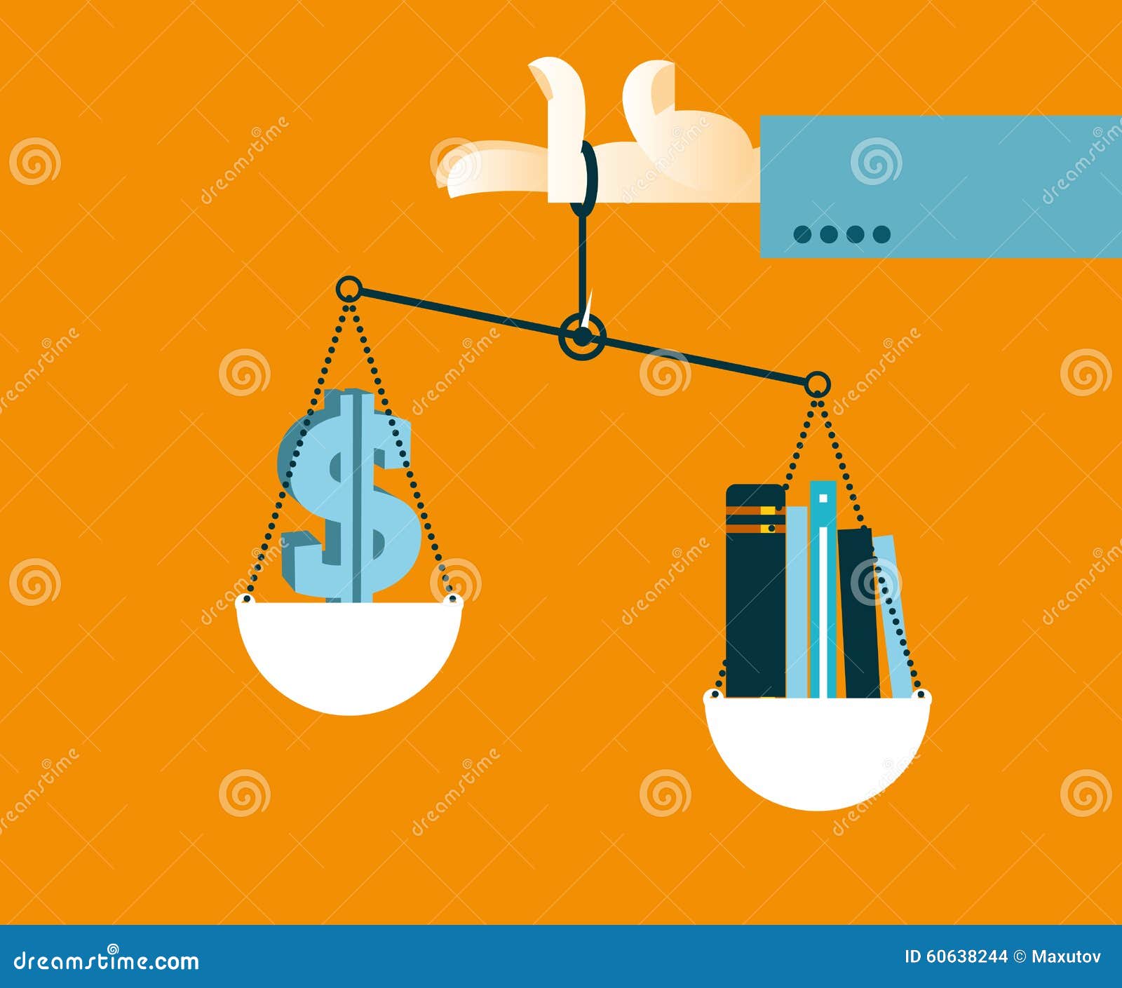 The Choice between Money and Knowledge Stock Vector - Illustration of ...